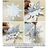 GuassLee 12PCS 3D Glittery Large White Snowflake & Snowflakes Garland ...