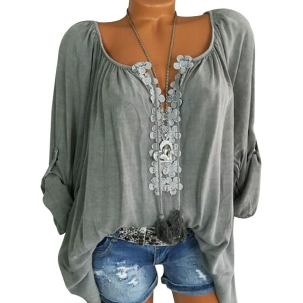 Sexy Dance Plus Size Tops For Women Casual V Neck Tops Shirt Ladies