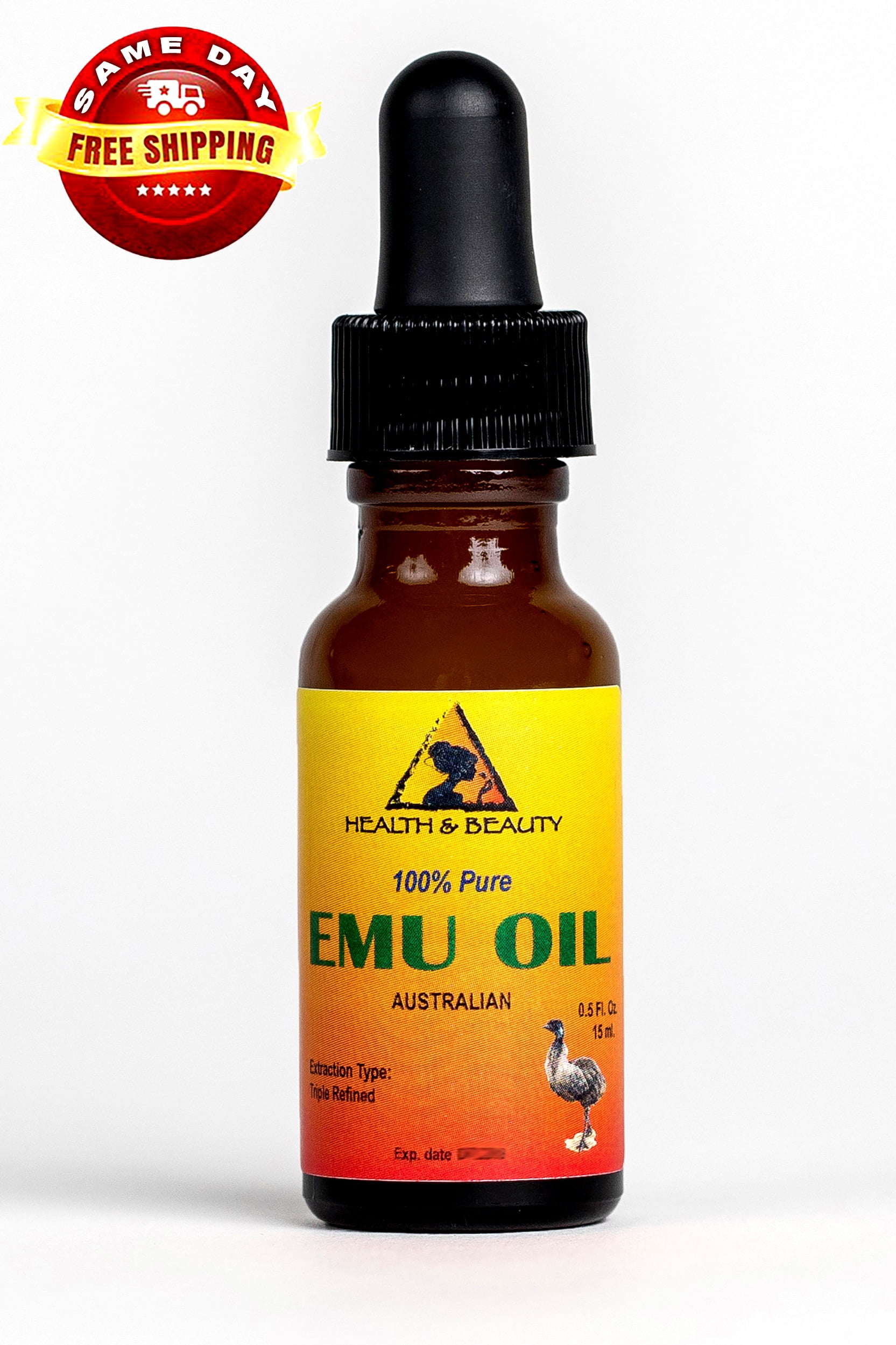 EMU OIL AUSTRALIAN ORGANIC TRIPLE REFINED 100% PURE 0.5 OZ with GLASS ...