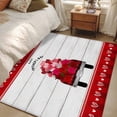 Area Rug 36×60in, Red Flower Heart Shapes Balloon Car on Wood Floor ...