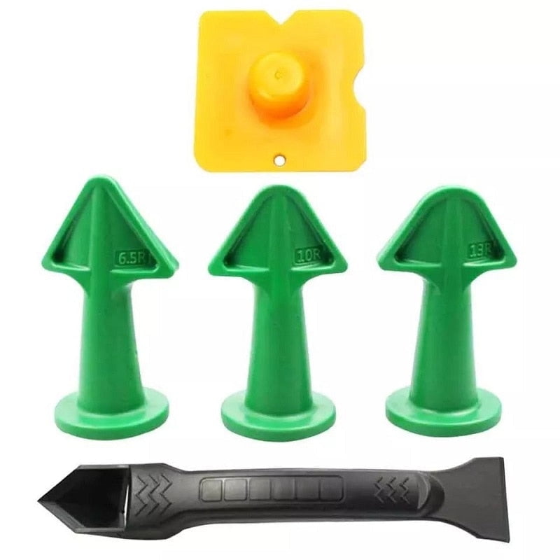 5Pc Caulking Nozzle Applicator Finishing Tool Spatula Plastic Glue ...