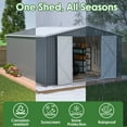 11 x 13 FT Large Metal Storage Shed with Reinforced Floor Frame, 140.5 ...
