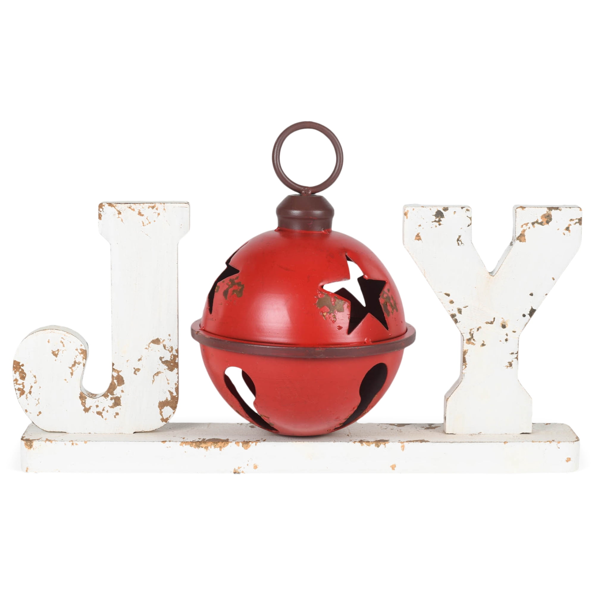 Joy Bell Distressed White 11 x 17 Wood Tabletop - Walmart.com
