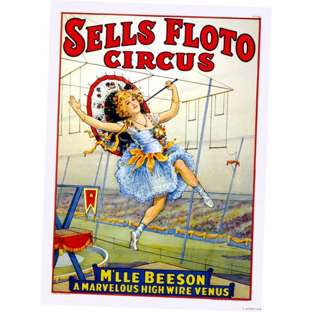 Circus Poster 12x16 Art Print on Metal Sign 12in x 16in Multi-Color ...