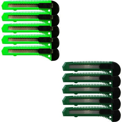 10 Box Cutter Utility Knife Retractable Snap off Razor Blade DARK GREEN ...