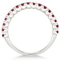 Half-Eternity Pave-set Ruby Stacking Ring 14k White Gold (0.95ct ...