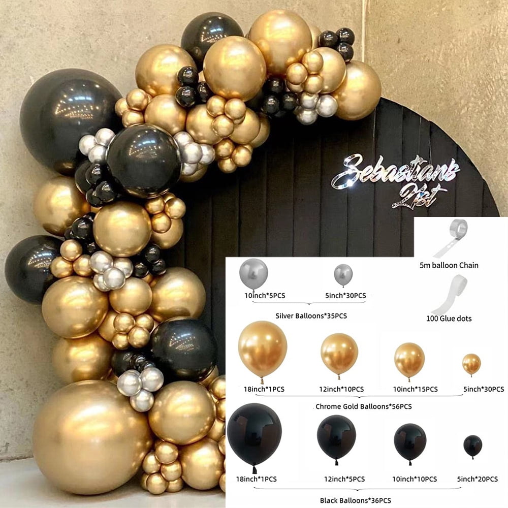 127pcs Metallic Gold Balloons Latex Balloons Different Sizes 18 12 10 5 ...