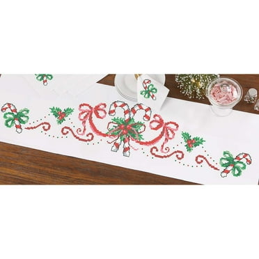 Red Tinsel Plaid Fringed Table Runner 13x72 - Walmart.com