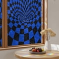Blue Checker Window Privacy Film Modern Abstract Dark Blue Tunnel ...