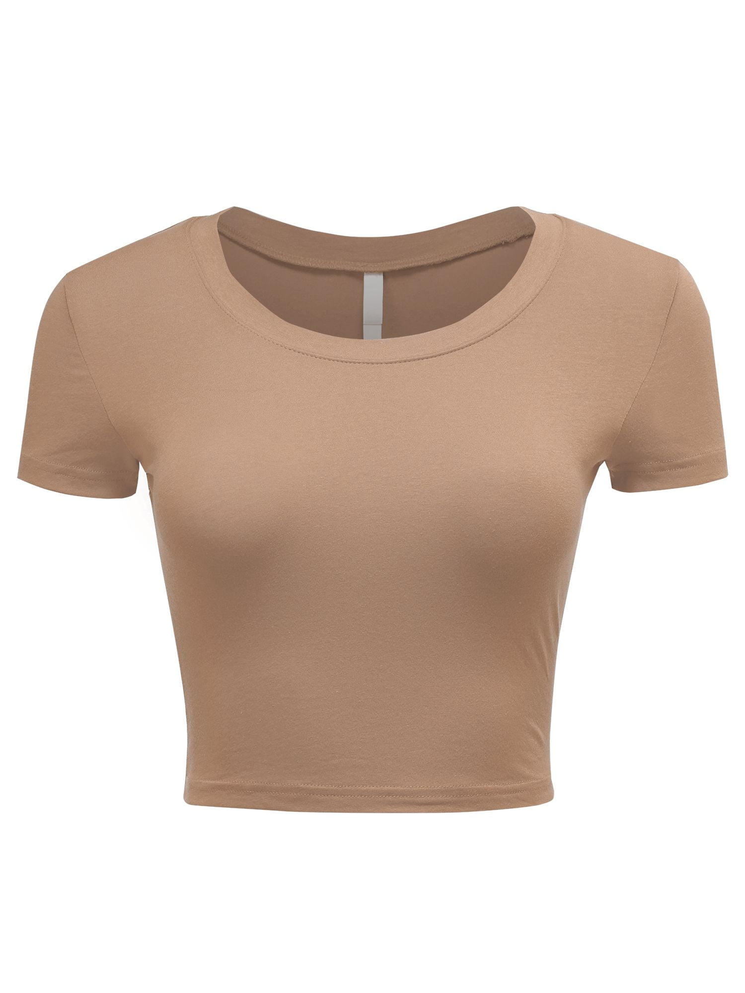 Women's Casual Slim Fit Short Sleeve Crew Neck Basic Crop Top T Shirts ...