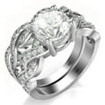 Sz 11 Sterling Silver 925 CZ Cubic Zirconia Infinity Wedding Engagement Ring Set - Walmart.com