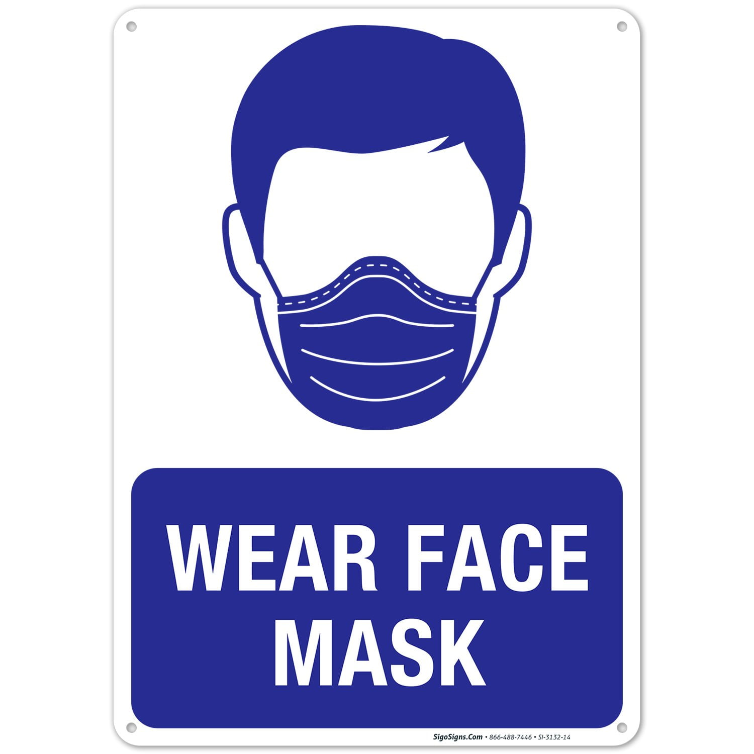 Please Wear Face Mask Sign, 10x14 Aluminum - Walmart.com