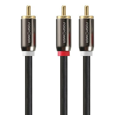 FosPower RCA Y-Adapter (3 Feet), 1 RCA Male to 2 RCA Male Short Y ...