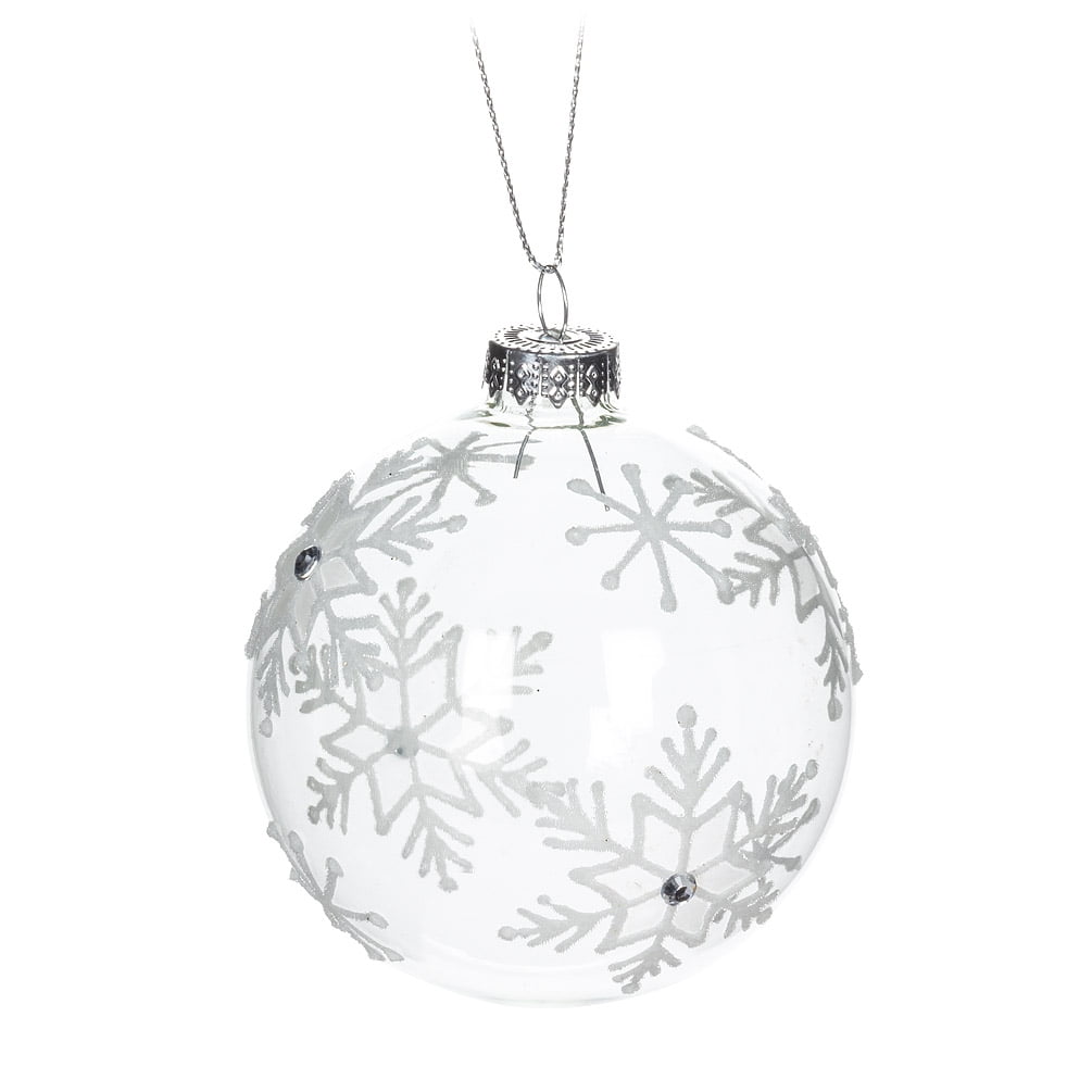 Set of 2 Snowflake Ball Ornament - Walmart.com