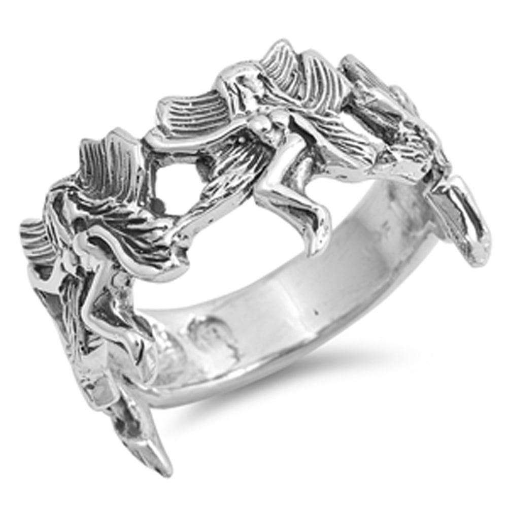 Oxidized Fairy Wing Mystical Ring .925 Sterling Silver Band Jewelry ...