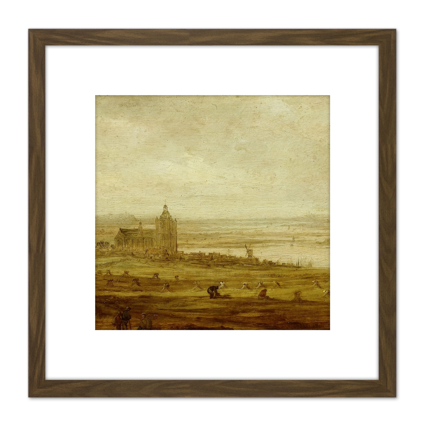 Jan Van Goyen View Of Arnhem Church Painting 8X8 Inch Square Wooden ...