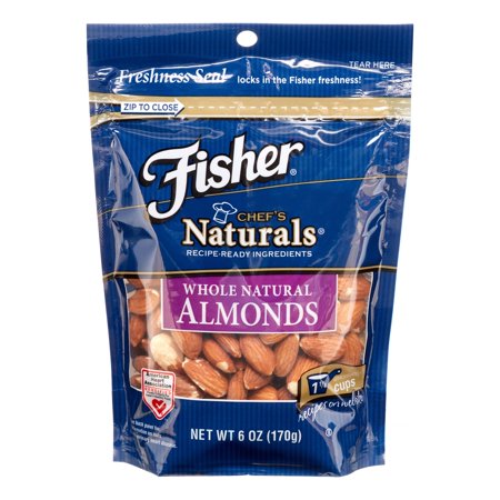 Fisher Chef's Naturals Whole Natural Almonds, 6 Oz - Walmart.com