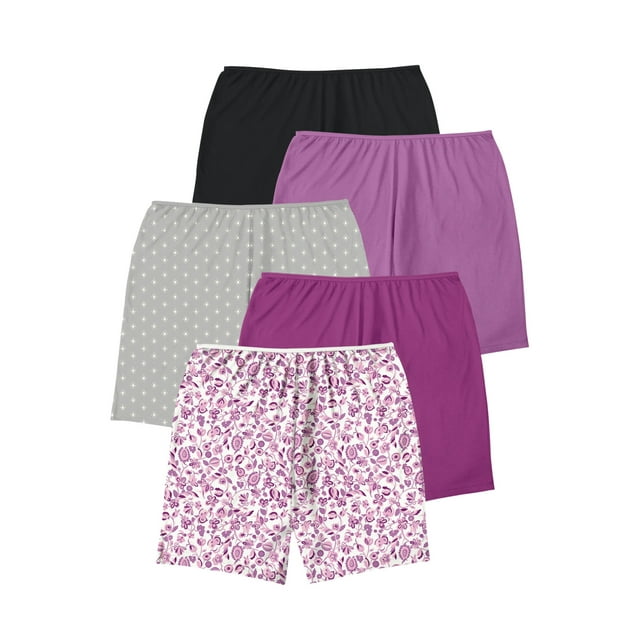 Comfort Choice Women's Plus Size 5-Pack Cotton Boxer - Walmart.com