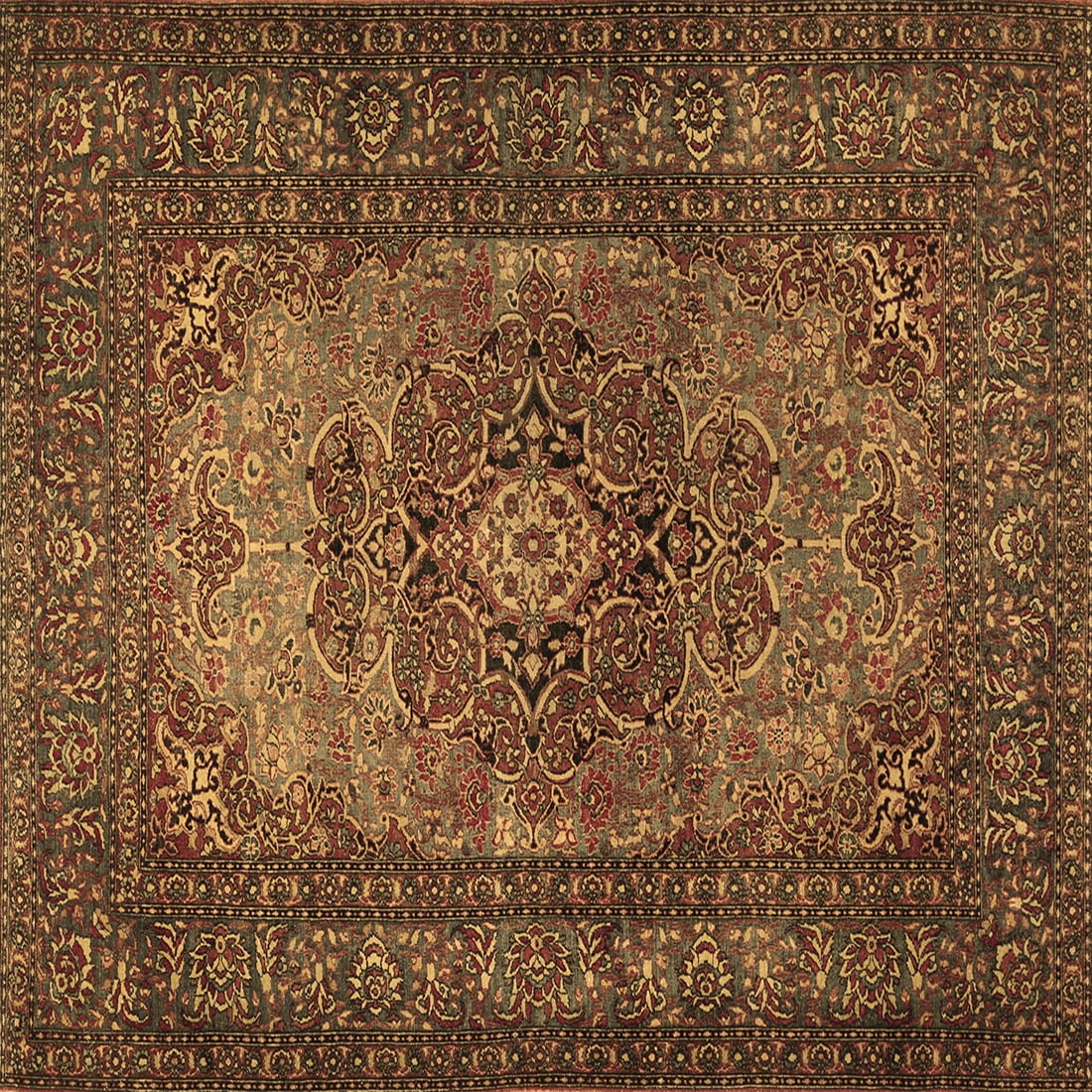 Ahgly Company Indoor Square Medallion Brown Traditional Area Rugs, 8 ...
