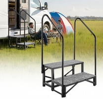 KFFKFF 3-Step RV Stairs with Handrail, 660 lbs Capacity, Durable ...