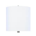 LumiSource Brushed Nickel, White Linen Sawyer 25" Metal Table Lamp With ...