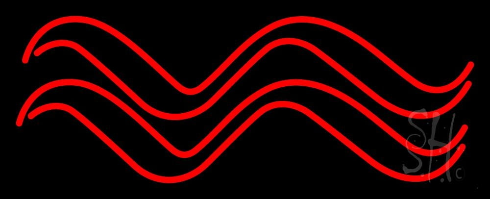 Red Aquarius Logo LED Neon Sign 13" Tall x 32" Wide - inches Black ...