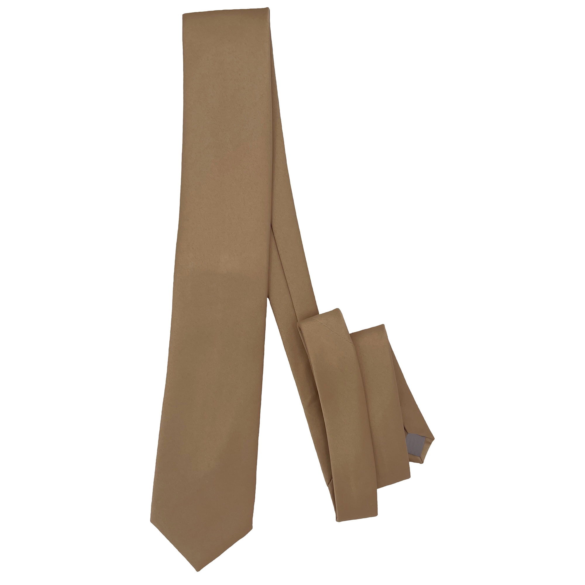 Men’s Tan Formal Satin Self-Tie Skinny Tie in a Variety of Colors by ...