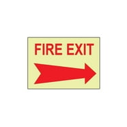 National Marker Fire Fire Exit Only 14X10 Adhesive Vinylglow GL139PB ...