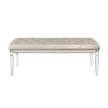 Clarity Contemporary/Glam Bench in Clear Acrylic and Pink Velvet by ...