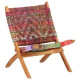 vidaXL Folding Chindi Chair Multicolors Fabric - Walmart.com