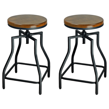 Design Lab MN LS-9199-NATGUN Toledo Natural/Gunmetal Adjustable Bar ...