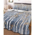 90x96in Quilt Bedding Set, Abstract Forest Birch Tree Gold Leaves ...