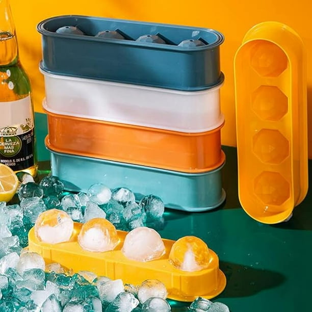 Round Ice Cube Tray,Ice Ball Maker,Reusable Large Ice Sphere Mold Tray ...