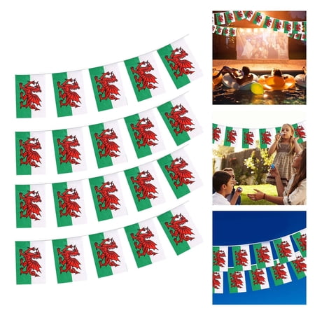 Jedewomi Hangs Wales Window Flag String Flag Wales Hanging Mini Flag ...