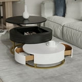 Magic Home 360 Degree Rotation Round Lift-Top Coffee Table for Living ...