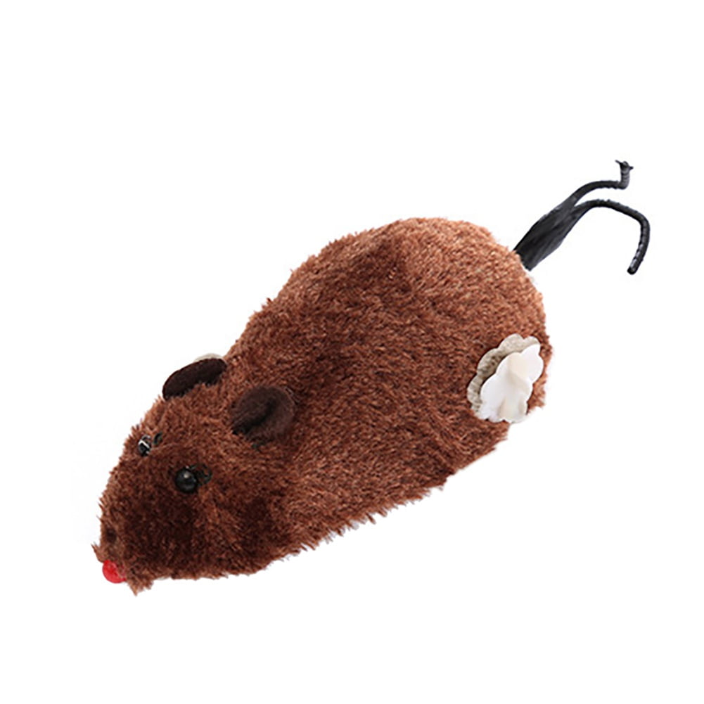 Clearance! Funny Clockwork Spring Power Plush Mouse Toy Cat Dog Playing ...