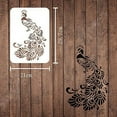 Peacock Stencil Template A4 Size Rectangle Peacock Painting Stencil ...