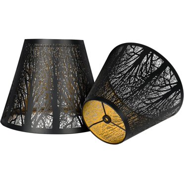 SWAIFDEE Etched Forest Large Metal Lamp Shade, 8-Petal Lotus Shape ...