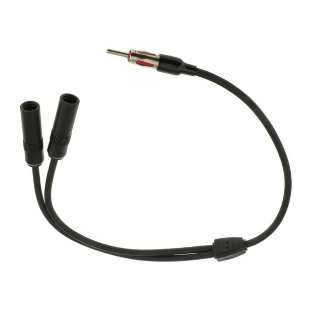 1 Feet 1 Male To 2 Female Y Splitter Extension Radio /FM Car Antenna ...
