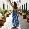 All-Over Print Backless Cross Strap Slip Dress, Loose A-Line Slim Fit ...
