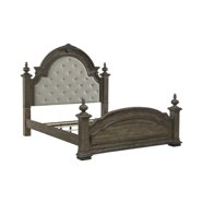 Rustic Style Antique Carved Wood - Magnolia Manor Queen Uph Bed in ...