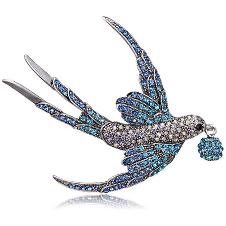 Rhinestone Brooch Exquisite Shiny Swallow Brooches for Women Lovely ...