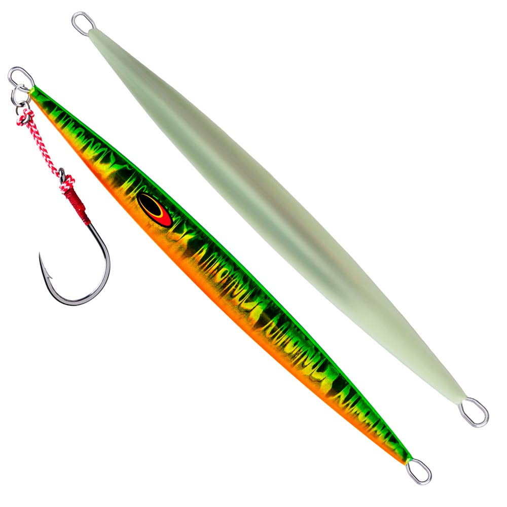Goture Saltwater Jigs Fishing Lures,Vertical Slow Pitch Jigs Saltwater with Assist Hook, Glow ...