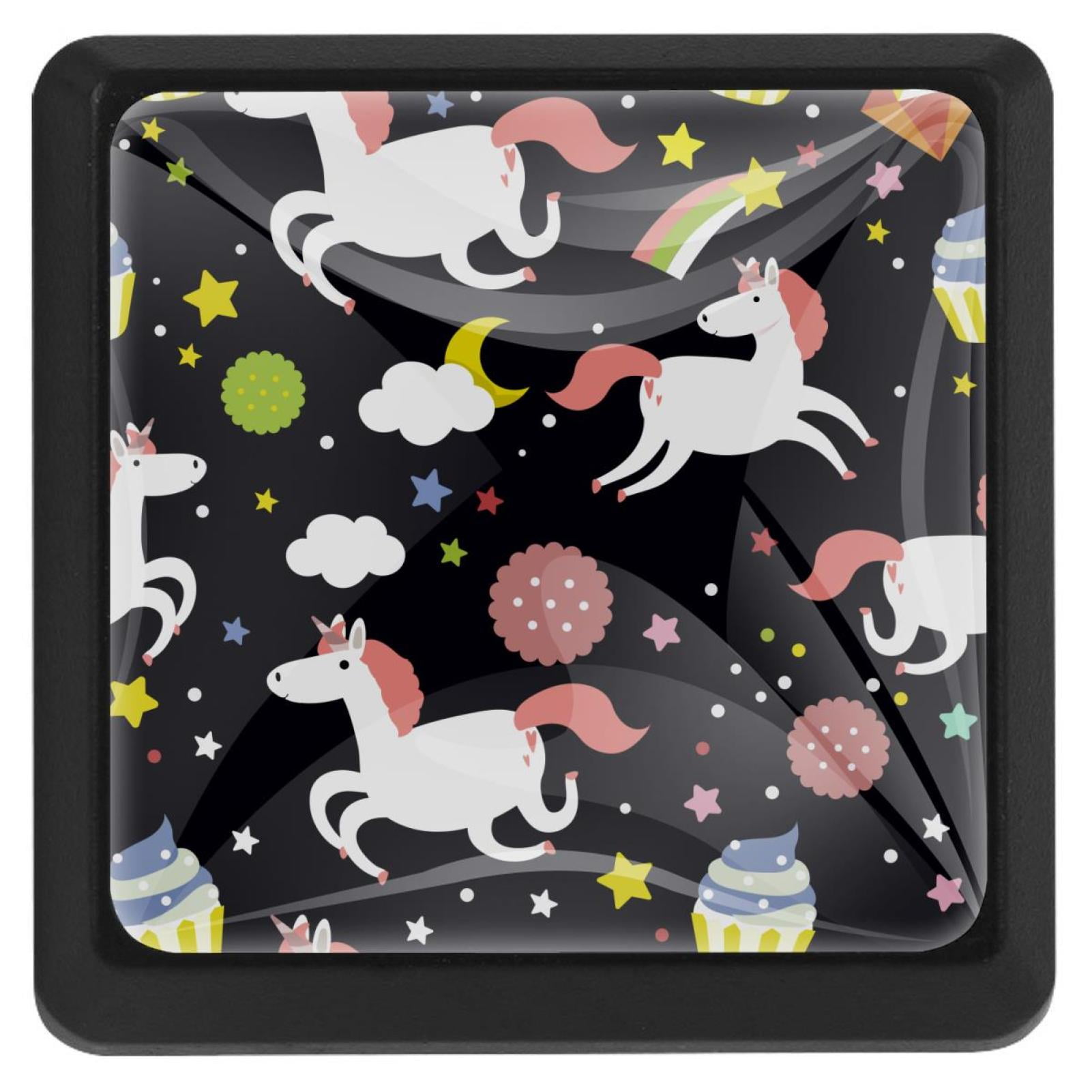 3 Pack Unicorn Square Cabinet Door Knobs Decor for Cupboard Dressing ...