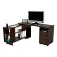 Inval L-Shaped Reversible Computer Desk, Espresso - Walmart.com