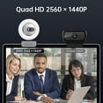 GUSGU G910 2K Webcam, 5MP Quad HD 1440P, Streaming Camera with Ring ...