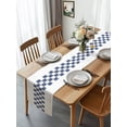 Burlap Table Runner 60 Inches Long, Classic Blue White Buffalo Tartan ...
