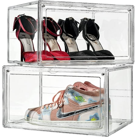 Clear Shoe Boxes With Lid \u2013360° Clear Plastic Stackable Sneaker ...