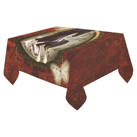 BSDHOME Wonderful Horse On A Clock Cotton Linen Tablecloth 52x70 inches ...