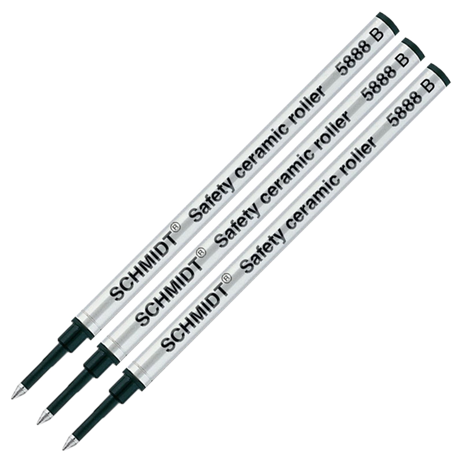 3X Schmidt 5888 B Safety Ceramic Rollerball Metal Refill Black Ink ...
